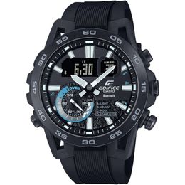 Smartwatch CASIO EDIFICE, schwarz (t&uuml;rkis, schwarz, schwarz), Smartwatches, Herren, Smartwatch, Armbanduhr, Herrenuhr, Bluetooth, Stoppfunktion, Weltzeit, digital
