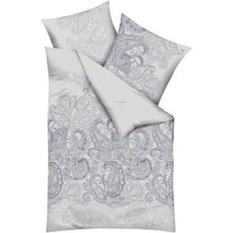 Bettw&auml;sche Kaeppel "Indica", grau, B/L: 155cm x 220cm, 1 Stk., 1 Stk., Mako-Satin, B/L: 80cm x 80cm, 2 Stk., Mako-Satin, Obermaterial: 100% Baumwolle, Bettw&auml;sche, Bettw&auml;sche, Mit Paisleymuster