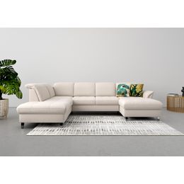 Sit & More Wohnlandschaft SIT & MORE "Maggiore U-Form", grau (elefant), B:312cm H:88cm T:224cm, 95% Polyester, 5% Polyamid, Sofas, Wohnlandschaft, wahlweise mit Kopfteilverstellung, Bettfunktion und Stauraum