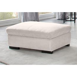 Stauraumhocker Home Affaire "Alberto", beige (creme), B:101cm H:43cm T:68cm, 100% Polyester;Microfaser in Antiklederoptik (100% Polyester);Luxus-Microfaser Vintageoptik (100% Polyester);Luxus-Microfaser weich (90%Polyester 10%Polyamid), Hocker, gross, mit Stauraum