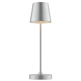 Brilliant LED Tischleuchte "Elora", silberfarben, 1, &Oslash; 11cm H: 37cm, 1 Stk., Leuchten, LED Akku Leuchte, 220 lm, 2700 K, Wireless Charging, dimmbar, LED Tischleuchte