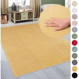 Teppich OTTO HOME "Arabell, Kunstfellteppich, Felloptik, waschbar", gold, B:120cm H:16mm L:160cm, Polyester, Teppiche, Teppich, flauschig, kuschelig, Anti-Rutsch-Unterseite, Wohnzimmer, Schlafzimmer