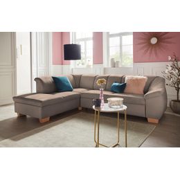 Sit & More Ecksofa SIT & MORE "Santo L-Form", braun (savannah), B:272cm H:82cm T:206cm, Sofas, Ecksofa, mit Federkern, wahlweise mit Bettfunktion und Stauraum