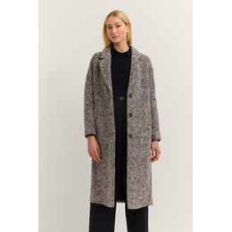 Langmantel Bugatti "Loose Fit", Damen, Gr. 36, schwarz (290, schwarz), 49% Baumwolle, 24% Wolle, 23% Polyester, 2% sonstige Fasern, 2% Polyamid, unifarben, loose fit, M&auml;ntel, mit Reverskragen & Flexcity Stretch