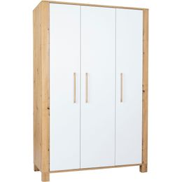Kinderkleiderschrank Arthur Berndt "Kleiderschrank &raquo;Marlon&laquo; 3-t&uuml;rig", wei&szlig; (artisan, oak, nachbildung, kreidewei&szlig;), B:130cm H:195cm T:51cm, Hartfaserplatte, Holzwerkstoff, MDF, Schr&auml;nke, Kinderkleiderschrank
