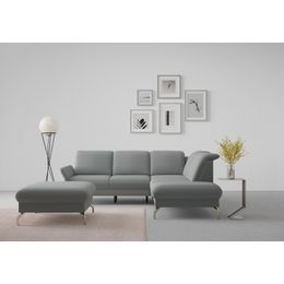 Sit & More Ecksofa SIT & MORE "Fashion L-Form", grau, B:250cm H:84cm T:207cm, Sofas, Ecksofa, wahlweise mit Kopfteilverstellung, Vorziehsitz, motorisch, Nickelf&uuml;&szlig;e