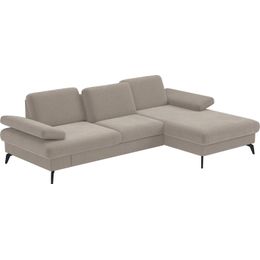 Sit & More Ecksofa SIT & MORE "Morris L-Form, inkl. Sitztiefenverstellung", beige, B:275cm H:82cm T:171cm, 100% Polyester, Sofas, Ecksofa, wahlweise mit Armteilverstellung, Bettfunktion & Bettkasten
