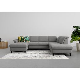 Sit & More Wohnlandschaft SIT & MORE "Maggiore U-Form", grau, B:312cm H:88cm T:224cm, 98% Polyester, 2% Polyamid, Sofas, Wohnlandschaft, wahlweise mit Kopfteilverstellung, Bettfunktion und Stauraum