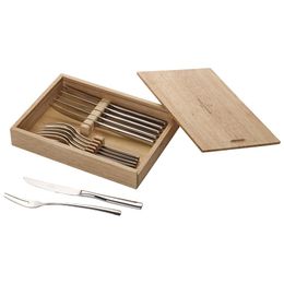 Villeroy & Boch Besteck-Set VILLEROY & BOCH "Steakbesteck Piemont 12er Set silber", silber, Essbesteck-Sets
