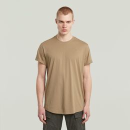 G-Star Raw Kurzarmshirt G-STAR "Lash", Herren, Gr. L, beige (safari), Jersey, Obermaterial: 100% Baumwolle, unifarben, normal h&uuml;ftbedeckend, Rundhals, Umschlagsaum, Shirts, Rundhals, Logoapplikation