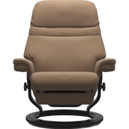 Relaxsessel stressless "Sunrise", braun (latte batick), B:88cm H:103cm T:78cm, Leder BATICK: BATICK ist ein leicht korrigiertes, durchgef&auml;rbtes und genarbtes M&ouml;belleder, bei dem die meisten Unebenheiten und Spuren in der Regel entfernt wurden.;Leder PALOMA: PALOMA ist ein durchgef&auml;rbtes Semianilin-M&ouml;belleder mit nat&uuml;rlicher Narbung.;ROHLEDER Stoff Q2 FARON: Ein fester zuverl&auml;ssiger Boucl&eacute; mit eine