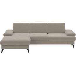 Sit & More Ecksofa SIT & MORE "Morris L-Form, inkl. Sitztiefenverstellung", beige, B:275cm H:82cm T:171cm, 100% Polyester, Sofas, Ecksofa, wahlweise mit Armteilverstellung, Bettfunktion & Bettkasten