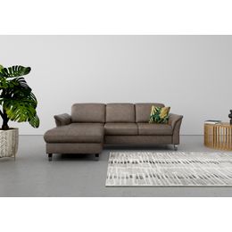 Sit & More Ecksofa SIT & MORE "Maggiore L-Form", braun, B:258cm H:88cm T:173cm, 100% Polyester, Sofas, Ecksofa, wahlweise mit Kopfteilverstellung, Bettfunktion und Bettkasten