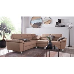 Sit & More Ecksofa SIT & MORE "Sorano L-Form", braun (macchiato), B:249cm H:88cm T:229cm, Sofas, Ecksofa, wahlweise mit Bett- und Relaxfunktion, inkl. Bettkasten
