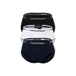 Slip Emporio Armani "Slip Core Logoband 3er Pack", Herren, Gr. M, bunt (wei&szlig;, blau, schwarz), Obermaterial: 95% Baumwolle CO. 5% Elasthan EL., Unterhosen Slip