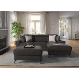 Sit & More Ecksofa SIT & MORE "Scarlett L-Form", grau (anthrazit), B:258cm T:172cm, Sofas, Ecksofa, inklusive Kopfteilverstellung, wahlweise mit Bettfunktion, Bettkasten