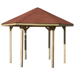 Pavillon Weka "Paradies 1", braun, B/H/T: 326cm x 295cm x 376cm, Pavillons, BxT: 326x376 cm
