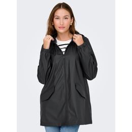 Jacqueline de Yong Outdoorjacke JDY "JDYMULAN RAINCOAT OTW SIJ NOOS", Damen, Gr. M, schwarz (schwarz detail:backside of fabric schwarz), Web, Obermaterial: 100% Polyester, unifarben, Po-bedeckend, elastischer Bund, Jacken Outdoorjacke