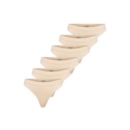 String Only "String ONLCHLOE LACE THONG 6P 6er Pack", Damen, Gr. S, beige, Obermaterial: 94% Polyamid PA. 6% Elasthan EL., Unterhosen String