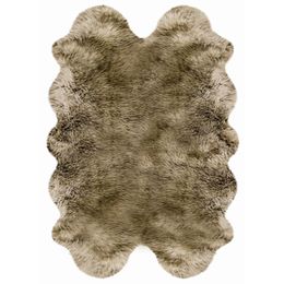 Fellteppich Heitmann Felle "Lammfell 190", braun mit hellbraunen spitzen, B:120cm H:70mm L:185cm, Obermaterial: 100% Lammfell, Teppiche, Fellteppich, Premium Qualit&auml;t, echtes Austral. Lammfell, besonders weich