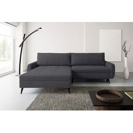 Ecksofa WERK2 "Figo inkl. Bettfunktion und Bettkasten, bequem, Breite 273cm, L-Form", grau, B:273cm H:97cm T:167cm, 92% Polyester, 8% Nylon, Sofas, Ecksofa, Moderne, teilmassive Polsterecke, Komfortpolsterung und losen Kissen