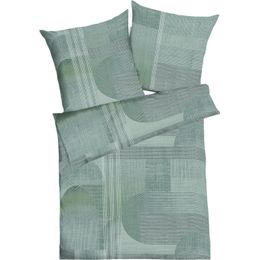 Bettw&auml;sche Kaeppel "Taylor", gr&uuml;n, B/L: 155cm x 220cm, 1 Stk., 1 Stk., Mako-Satin, B/L: 80cm x 80cm, 2 Stk., Mako-Satin, Obermaterial: 100% Baumwolle, Bettw&auml;sche, Bettw&auml;sche