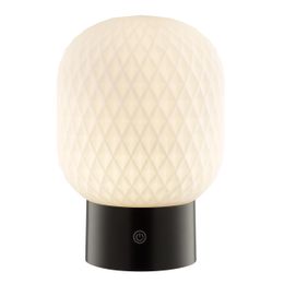 Brilliant LED Tischleuchte "Sarastro", wei&szlig;, schwarz, 1, &Oslash; 13cm H: 20cm, 1 Stk., Leuchten, Akku Leuchte, 280 lm, 2700 K, RGB, dimmbar, Wireless Charging, LED Tischleuchte