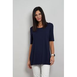 Longshirt Seidel Moden "Otto exclusiv", Damen, Gr. 42, navy, Jersey, Obermaterial: 94% Viskose, 6% Elasthan, unifarben, normal Po-bedeckend, Rundhals, Shirts Longshirt, Halbarm Shirt - mit Viskose- MADE IN GERMANY
