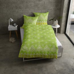 Bettw&auml;sche CASATEX "Oria", lind, B/L: 155cm x 220cm, 1 Stk., 1 Stk., Satin, B/L: 80cm x 80cm, 2 tlg., Satin, Bezug: 100% Baumwolle, Bettw&auml;sche, Bettw&auml;sche, Ornamente und modern