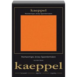 Spannbettlaken Kaeppel "Single Jersey Mako Cotton", orange, L:200cm, Jersey, Obermaterial: 100% Baumwolle, Bettlaken, Spannbettlaken, Bettlaken aus 100% Baumwolle