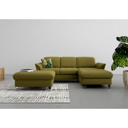 Sit & More Ecksofa SIT & MORE "Maggiore L-Form", gr&uuml;n (olive), B:258cm T:173cm, 98% Polyester, 2% Polyamid, Sofas, Ecksofa, wahlweise mit Kopfteilverstellung, Bettfunktion und Bettkasten