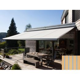 Kassettenmarkise Wismar "Classic S-Compact", bunt (gelb, grau, blau), B:600cm, Polyacryl, Markisen, Breite: 600 cm, Ausfall: 300 cm