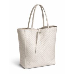 Schultertasche "Flecht", Damen, Gr. B/H/T: 38cm x 32cm x 12cm onesize, beige, Leder, Collezione Alessandro, Taschen Schultertasche, aus Rindsleder, Made in Italy