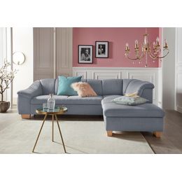 Sit & More Ecksofa SIT & MORE "Santo L-Form", grau (hellgrau), B:272cm H:82cm T:206cm, Sofas, Ecksofa, mit Federkern, wahlweise mit Bettfunktion und Stauraum