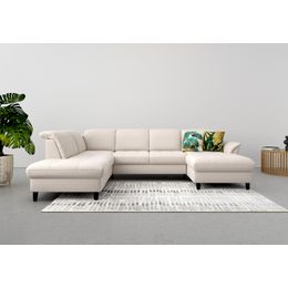 Sit & More Wohnlandschaft SIT & MORE "Maggiore U-Form", grau (elefant), B:312cm H:88cm T:224cm, 95% Polyester, 5% Polyamid, Sofas, Wohnlandschaft, wahlweise mit Kopfteilverstellung, Bettfunktion und Stauraum