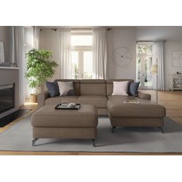 Sit & More Ecksofa SIT & MORE "Scarlett L-Form", grau (taupe), B:258cm T:172cm, Sofas, Ecksofa, inklusive Kopfteilverstellung, wahlweise mit Bettfunktion, Bettkasten