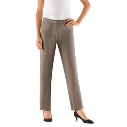 Schlupfjeans Classic Basics, Damen, Gr. 50, Normalgr&ouml;&szlig;en, grau (taupe), 96% Baumwolle, 4% Elasthan, unifarben, lang, Jeans Schlupfjeans