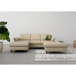 Sit & More Ecksofa SIT & MORE "Maggiore L-Form", beige, B:258cm H:88cm T:173cm, 100% Polyester, Sofas, Ecksofa, wahlweise mit Kopfteilverstellung, Bettfunktion und Bettkasten