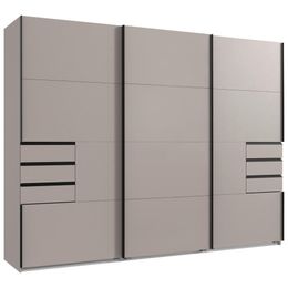 Mid.you Schiebet&uuml;renschrank, Beige, Greige, Holzwerkstoff, 6 F&auml;cher, 6 Schublade(n) Schubladen, 270x210x64 cm, BQ - B&uuml;ndnis f&uuml;r Qualit&auml;t, Made in Germany, DIN EN ISO 9001, umfangreiches Zubeh&ouml;r erh&auml;ltlich, in verschiedenen Gr&ouml;&szlig;en und Holzdekoren erh&auml;ltlich, Schlafzimmer, Kleiderschr&auml;nke, Schwebet&uuml;renschr&auml;nke