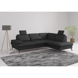 Sit & More Ecksofa SIT & MORE "Morris L-Form, inkl. Sitztiefenverstellung", schwarz, B:262cm H:82cm T:212cm, Sofas, Ecksofa, wahlweise mit Armteilverstellung, Bettfunktion & Bettkasten