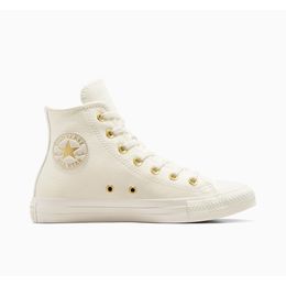 Sneaker Converse "CHUCK TAYLOR ALL STAR GOLD", Damen, Gr. 39,5, egret, egret, gold, Leder, Schuhe Sneaker