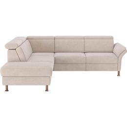 Ecksofa Home Affaire "Calypso L-Form", beige (linen), B:259cm H:85cm T:227cm, 100% Polyester, Sofas, Ecksofa, mit Relaxfunktion motorisch im Sofa 2,5- Sitzer