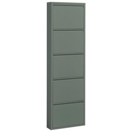 Boxxx Schuhkipper, Salbeigr&uuml;n, Metall, 51x170x16 cm, Typenauswahl, stehend, Garderobe, Schuhaufbewahrung, Schuhkipper