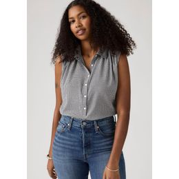 Levi's Blusentop LEVI'S, Damen, Gr. S (36), patricia check anthrazit night, Web, Obermaterial: 55% Baumwolle, 45% Viskose, normal h&uuml;ftlang, Blusen Blusentop, Figurumspielende Passform