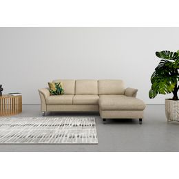 Sit & More Ecksofa SIT & MORE "Maggiore L-Form", beige, B:258cm T:173cm, 100% Polyester, Sofas, Ecksofa, wahlweise mit Kopfteilverstellung, Bettfunktion und Bettkasten