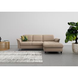 Sit & More Ecksofa SIT & MORE "Maggiore L-Form", grau (taupe), B:258cm T:173cm, 98% Polyester, 2% Polyamid, Sofas, Ecksofa, wahlweise mit Kopfteilverstellung, Bettfunktion und Bettkasten