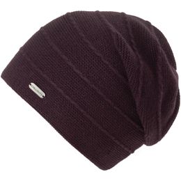 Beanie Chillouts "Artemis Hat", Damen, rot (bordeaux), Materialmix, Strukturmuster, unifarben, M&uuml;tzen Beanie, mit doppellagiger Verarbeitung, raffinierter Strickstruktur