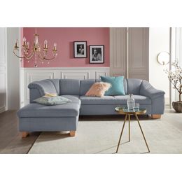 Sit & More Ecksofa SIT & MORE "Santo L-Form", grau (hellgrau), B:272cm H:82cm T:206cm, Sofas, Ecksofa, mit Federkern, wahlweise mit Bettfunktion und Stauraum