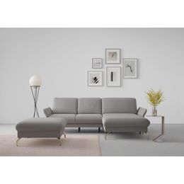 Sit & More Ecksofa SIT & MORE "Fashion L-Form", grau, B:253cm H:84cm T:165cm, Sofas, Ecksofa, wahlweise mit Kopfteilverstellung, Vorziehsitz, motorisch, Nickelf&uuml;&szlig;e