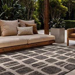 Teppich Ted Baker "Ruskin, Wendeteppich", schwarz wei&szlig;, B:160cm H:8mm L:230cm, Polypropylen, Teppiche, Teppich, Designteppich, Wetterfest, Pflegeleicht, Modern, Wohnzimmer, Terrasse